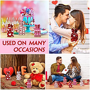 24 Pieces Valentines Day Cookie Boxes Valentines Day Cupcake Boxes Small Valentine Treat Box Paper Valentines Candy Boxes Decorative Heart Print Boxes for Valentine's Day Party Favors, 6 Styles