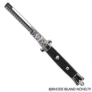 Rhode Island Novelty 9 Inch Stainless Steel Switch-Blade Combs Pack of 2