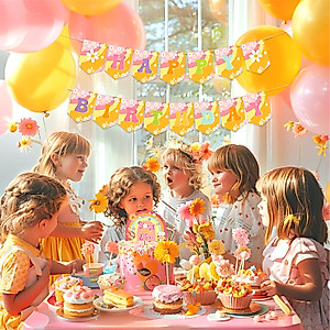 Hombae Young Wild and Three Party Decorations Girl, 3rd Birthday Decorations Girl, Boho Daisy Hippie Third Supplies, Retro Balloon Backdrop Banner Tablecloth Cake Topper Plates Napkins Forks 257 PC