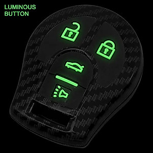 TANGSEN Smart Key Fob Case Compatible with Infiniti FX Series G35 Q45 QX56 Nissan 350Z Altima Armada Cube Juke Maxima NV Quest Rogue SENTRA Silicone Rubber Night-Luminous Black