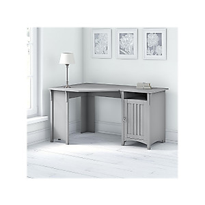 Bush Furniture Salinas 55 Inch W Corner Desk with Storage Cabinet, Cape Cod Gray (SAD155CG-03)