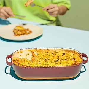 LIFVER Baking Dish, 75 oz Ceramic Baking Dishes for Oven, Ceramic Bakeware, Casserole Dish, Rectangular Lasagna Pan Deep, Porcelain Baking Pan for Cooking, Cake, Banquet , Oven Safe, 11.5X 7.5 Inch