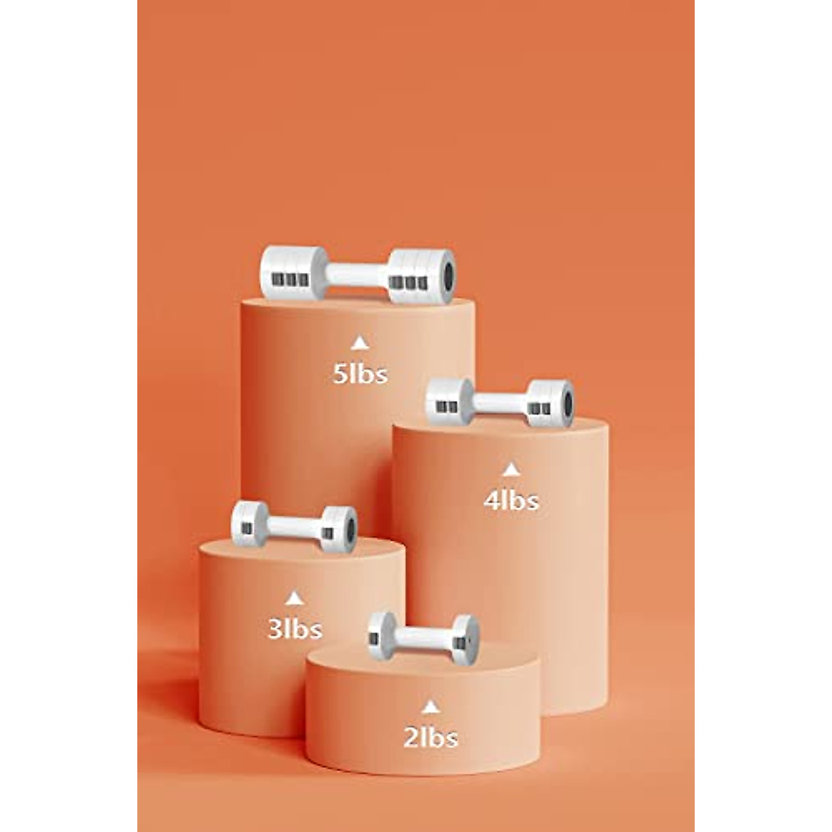 TRAKMAXI Adjustable Dumbbell Set of 2, Hand Weights Sets for Women, Fast Adjust Dumbbell Weight,6 In 1 Free Weights Barbells For Women Men Home Gym Workout Exercise Strength Training(5lbs each/10lbs Pair)