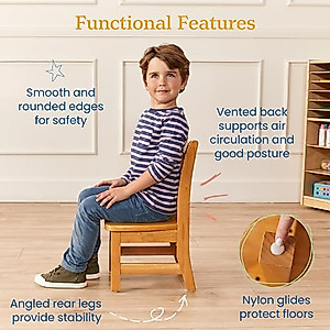 ECR4Kids 24in x 36in Rectangular Hardwood Table with 20in Legs and Two 10in Chairs, Kids Furniture, Honey