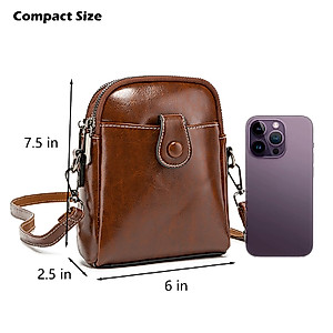 IMCUZUR Small Crossbody Bag for Women Cell Phone Leather Purse Wallet with Adjustable Strap
