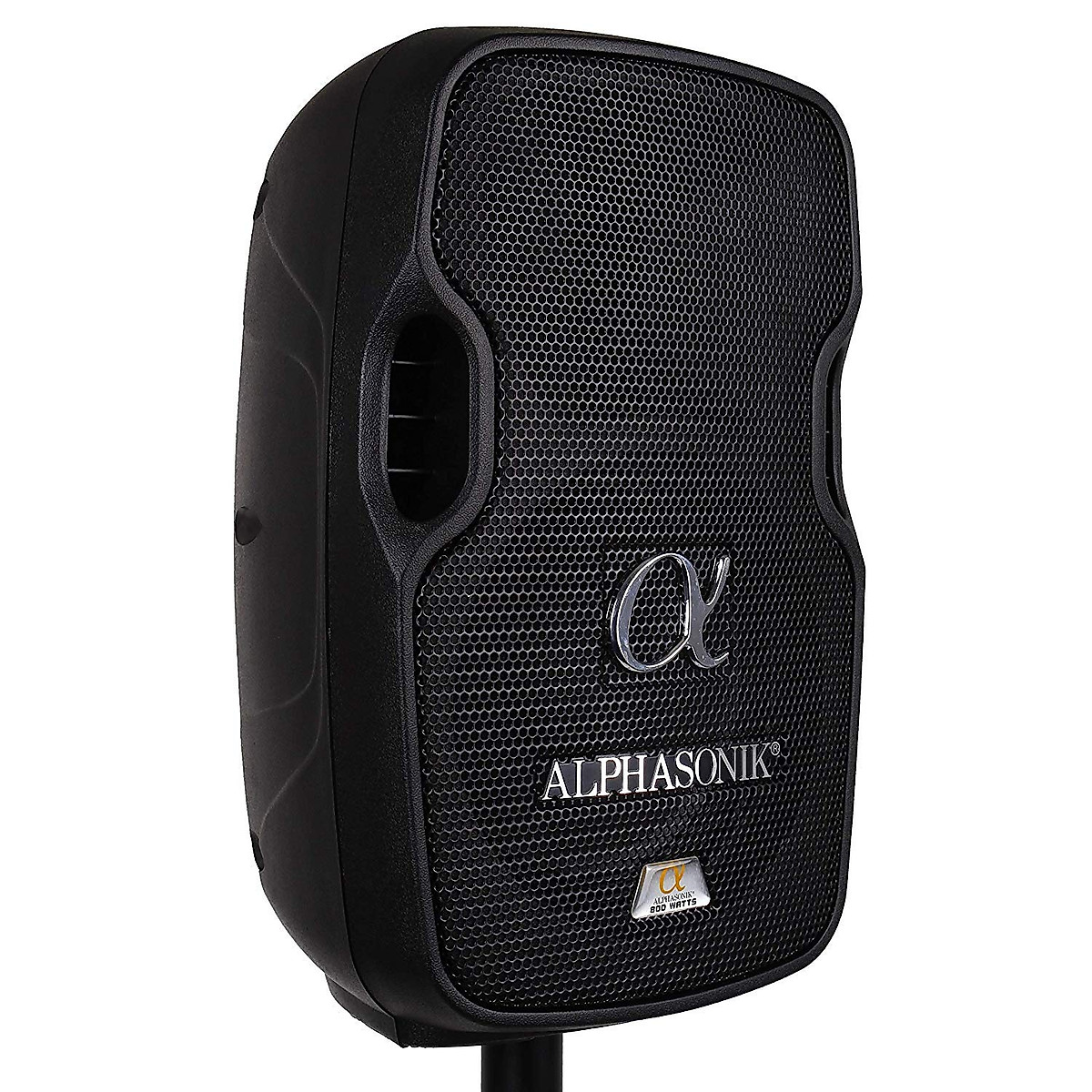 Alphasonik 8" Portable Rechargeable Battery Powered 800W Pro DJ Amplified Loud Speaker with 2 Wireless Microphones Echo Bluetooth USB SD Card Aux MP3 FM Radio PA System LED Ring Karaoke Tripod Stand