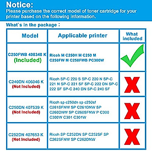 LCL Remanufactured Toner Cartridge Replacement for Ricoh 408348 M c250FWB M c250 (Black 1-Pack)