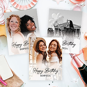 Andaz Press 8.5"x11" Personalized Photo Birthday Card with Envelope, Jumbo Happy Birthday Card for Her, Mom, Him, Birthday Keepsake Card, Custom Birthday Gifts for Women, Men, Greeting Cards