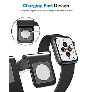 OMOTON Stand for Apple Watch - 2 in 1 Universal Desktop Stand Holder for iPhone 14 13 12 11 All Series and Apple Watch Series 8/SE2/7/6/SE/5/4/3/2 (Both 38mm/40mm/41mm/42mm/44mm/45mm) (Black)