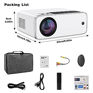 GROVIEW Smart Projector 4K Supported - 9500 Lux 1080P FHD Outdoor Movie Projector with WiFi Bluetooth, APP Control, 4D Correction, AndroidTV 9.0, Office-Software, Portable Projector for Home Theater