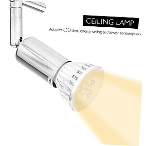 DOITOOL 1pc Led Clothing Store Window Background Wall Gu10 Spotlight Decorative Ceiling Lamp Led Ceiling Lights Recessed Light Fixtures Chandelier Lamp Track Head Dimmable Stainless Steel