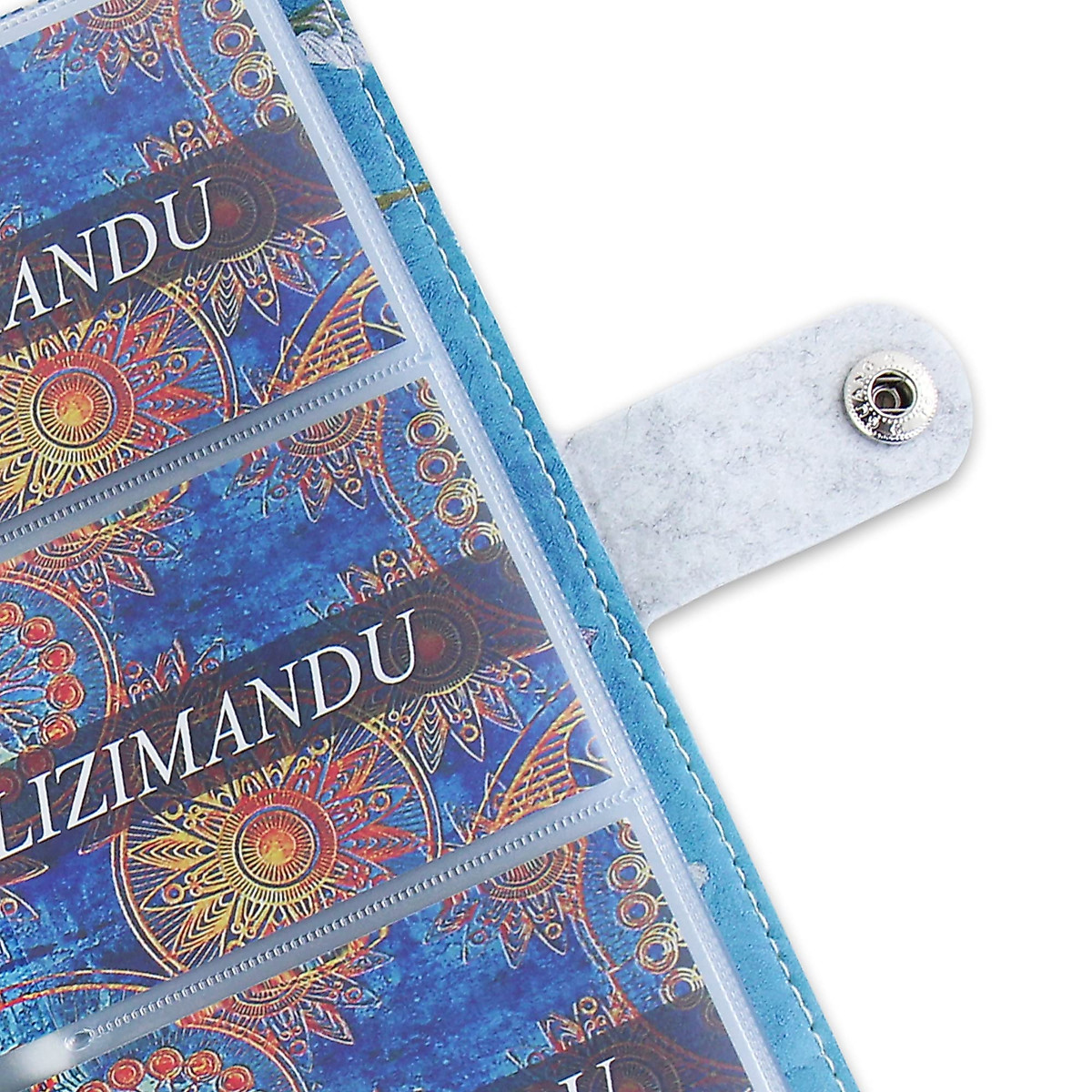 lizimandu Business Card Holder Book, Business Card Book Case PU Leather Organization Binder Name ID Card Holder for Men & Women, Up to 96 Cards Capacity(1-Peach Blossom)