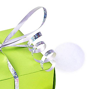 500 Yards Silver Crimped Curling Ribbon Shiny Metallic Balloon String Roll Gift Wrapping Ribbon for Party Festival Art Craft Decor Florist Flowers Decoration