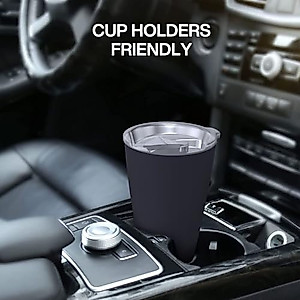 WXZYFP Car cup (single silver rim), can use a straw or drink directly, easy to use.Solid color black