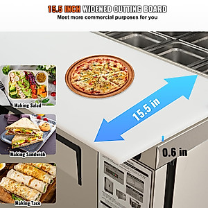 VEVOR Commercial 7.42 Cu. Ft Sandwich/Salad Table Stainless Steel Food Prep Station Fridge with 8 Pan, for Restaurant, Bar, Shop, 28" W Refrigerator Single Door, Silver