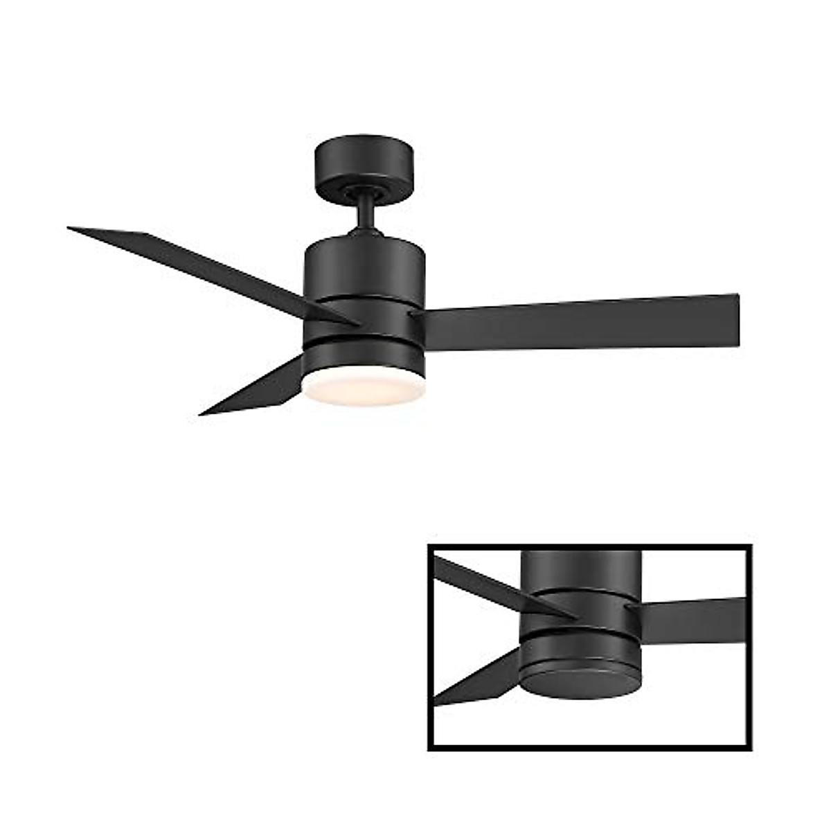 Axis Smart Indoor and Outdoor 3-Blade Ceiling Fan 44in Matte Black with 3000K LED Light Kit and Remote Control works with Alexa, Google Assistant, Samsung Things, and iOS or Android App