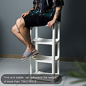 Fedicelly Bathroom Shelf Storage Shelving Unit,Standing Plastic Storage Cart Organizer Rack,Stackable 4 Tier Corner Display Rack for Kitchen Laundry