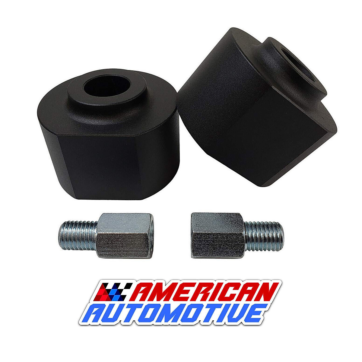 American Automotive Front Leveling Kit for 1999+ F250 F350 Super Duty 3" Front Billet Aluminum Lift Spring Spacers with 3/4" Stud Extenders 2WD