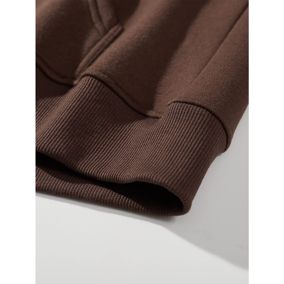 SHENHE Men's Bear Embroidery Long Sleeve Thermal Hooded Sweatshirt Hoodie Tops Coffee Brown XL