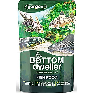 Gargeer 3oz Bottom Dweller Fish Food for Advanced Breeders. Complete Bottom Dweller Gel Diet for Both Juveniles & Adults. Made in The USA Using Premium Ingredients, Ocean Nutrition Gourmet Formula
