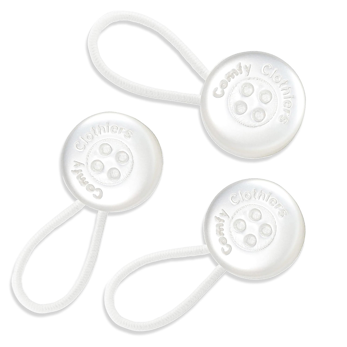 Premium 3-Pack of Collar Extenders (White Buttons) for Men and Women - Magic Extension for Shirts of All Kinds, Soft & Elastic Design - Button Extender for Dress Shirts - Neck Button Extender