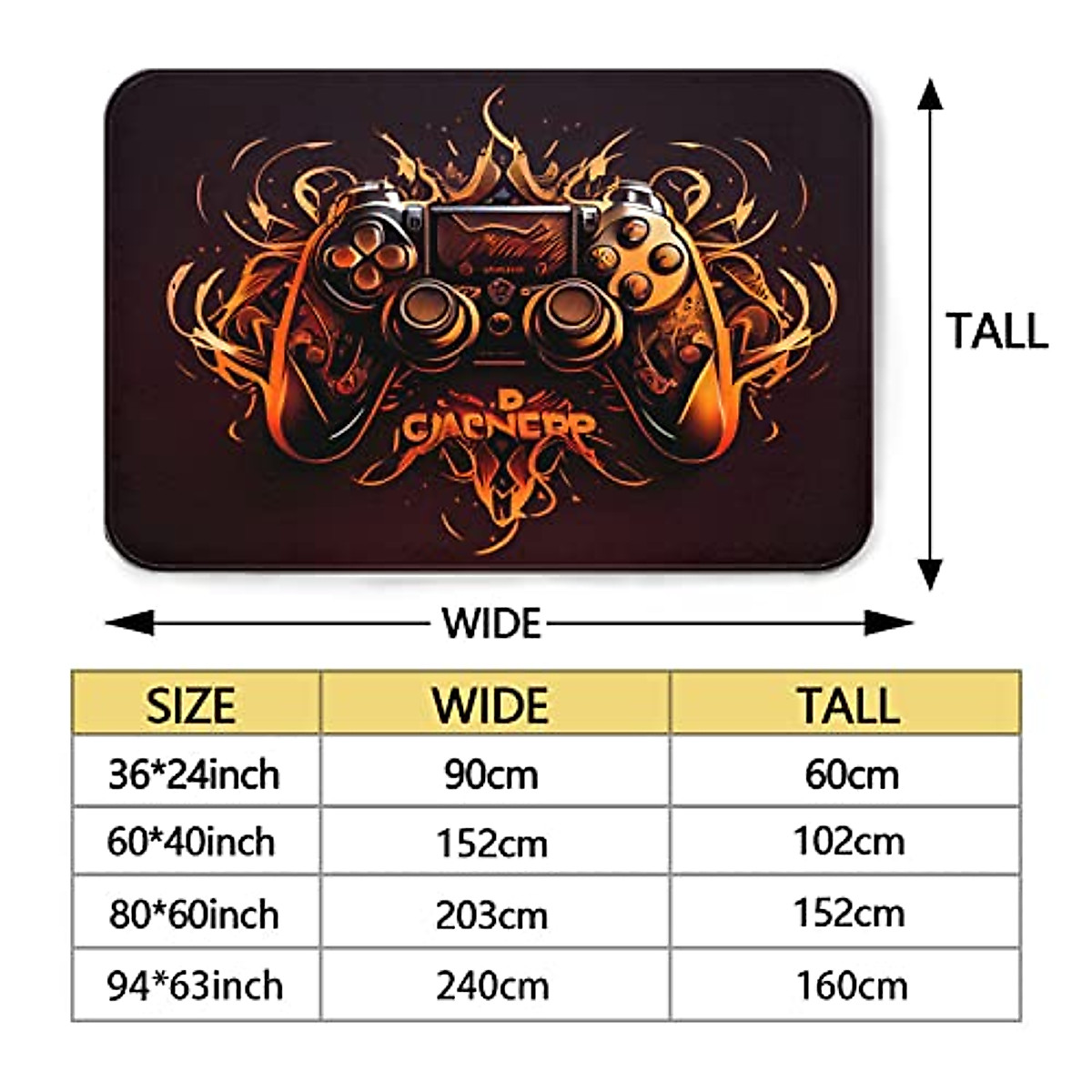 NEBOTON Gaming Rug - Gamer Rug for Game Room, Gamer Rugs for Bedroom Boys, Video Game Rug, Gaming Carpet 60x40inches