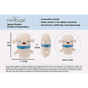 nerdbugs Spine Plush - Baby Got Back! -Spine Plush Organ/ Get Well Gift/ Health Education Toy/ Orthopedics or Neurology Plush Toy Organ Gift/ Neurosurgeon Gift/ Chiropractor Gift