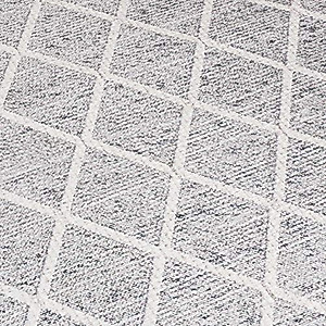 ReaLife Machine Washable Rug - Stain Resistant - Eco-Friendly, Non-Slip, Family & Pet Friendly - Made from Premium Recycled Fibers - Tessa Modern Distressed Trellis - Light Gray Ivory, 2'6" x 6'
