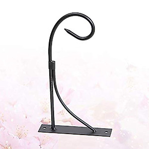 Hemoton Good Black Wrought Iron Flower Pot Rack Indoor Retro European Wall Hanging Flower Shelf Living Room Garden Balcony Bonsai Pot Rack Stand
