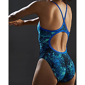 TYR Women's Standard Durafast Lite Diamondfit Swimsuit, Diploria Blue/Green, 32