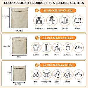6-Piece Laundry Bag, Durable Organic Cotton Mesh Laundry Bag, Sturdy Zipper, Breathable Mesh, Exquisite Laundry Bag for Underwear, Clothes, Pants, Shoes and Socks