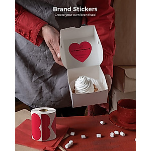 MUNBYN 3" Heart Thermal Stickers, Heart-Shaped Adhesive Sticker Labels, Red Love Thermal Labels for Gift, Wedding, Anniversary, Valentine's Day, Small Business 400 Labels/Roll