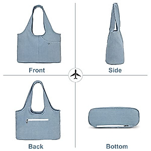 Denim Bag for Women, Large Hobo crossbody Bag Denim Tote Bag with Pockets Casual Canvas Bag Lightweight Tote Bag for Office Travel School