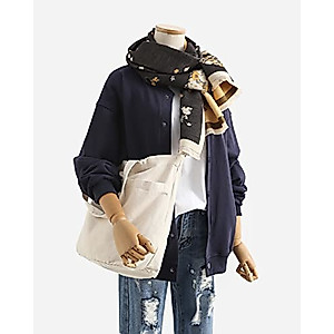 Jeelow Canvas Tote Crossbody Shoulder Bag Handbag Purse With Shoulder Strap For Men & Women (Beige)