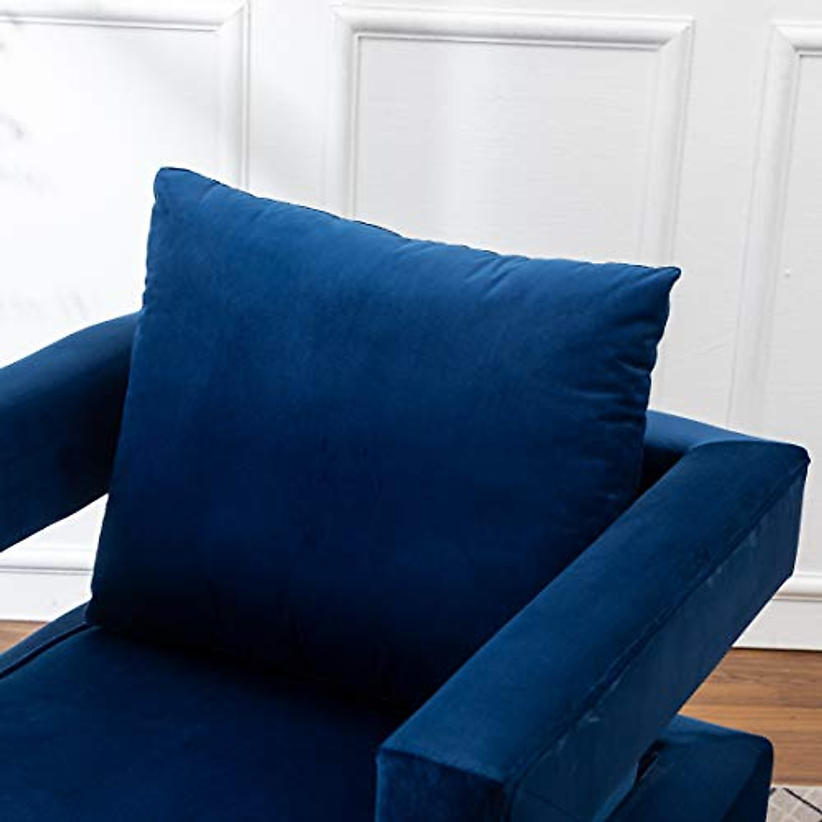 Roundhill Furniture Lenola Upholstered Accent Arm Chair, Blue 29.75D x 27.5W x 34.5H Inch