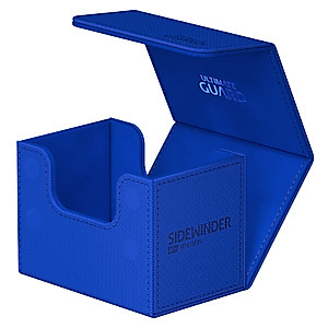 Ultimate Guard Sidewinder 80+, Deck Box for 80 Double-Sleeved TCG Cards, Blue, Magnetic Closure & Microfiber Inner Lining for Secure Storage