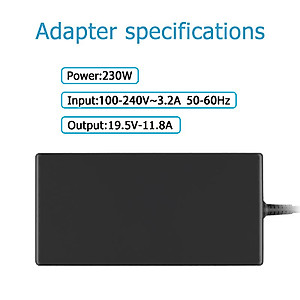 230W AC Charger for Acer Predator 15 G9-593 G9-593G 17 G5-793 G5-793G G9-793 G9-793G Predator Helios 500 PH517-51 PT715-51 PT917-71 Predator Triton 700 Predator Triton 900 PT917-71