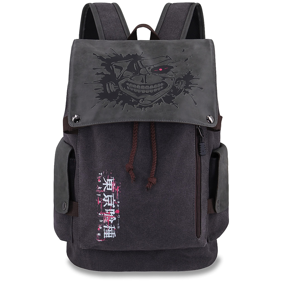 Roffatide Canvas Laptop Backpack Women Men Canvas Backpack bag Grey