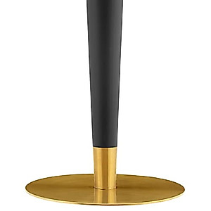 Modway Zinque Oval 60" Terrazzo Dining Table in Gold White