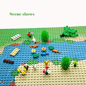 TACYILLU 6 Pack Grassland Rivers Pattern Baseplate 10" x 10" - Building Brick Base Plate Tight Fit with Major Brands for City Roads Building Blocks Kids Toy (2 Straight + 4 Curve)