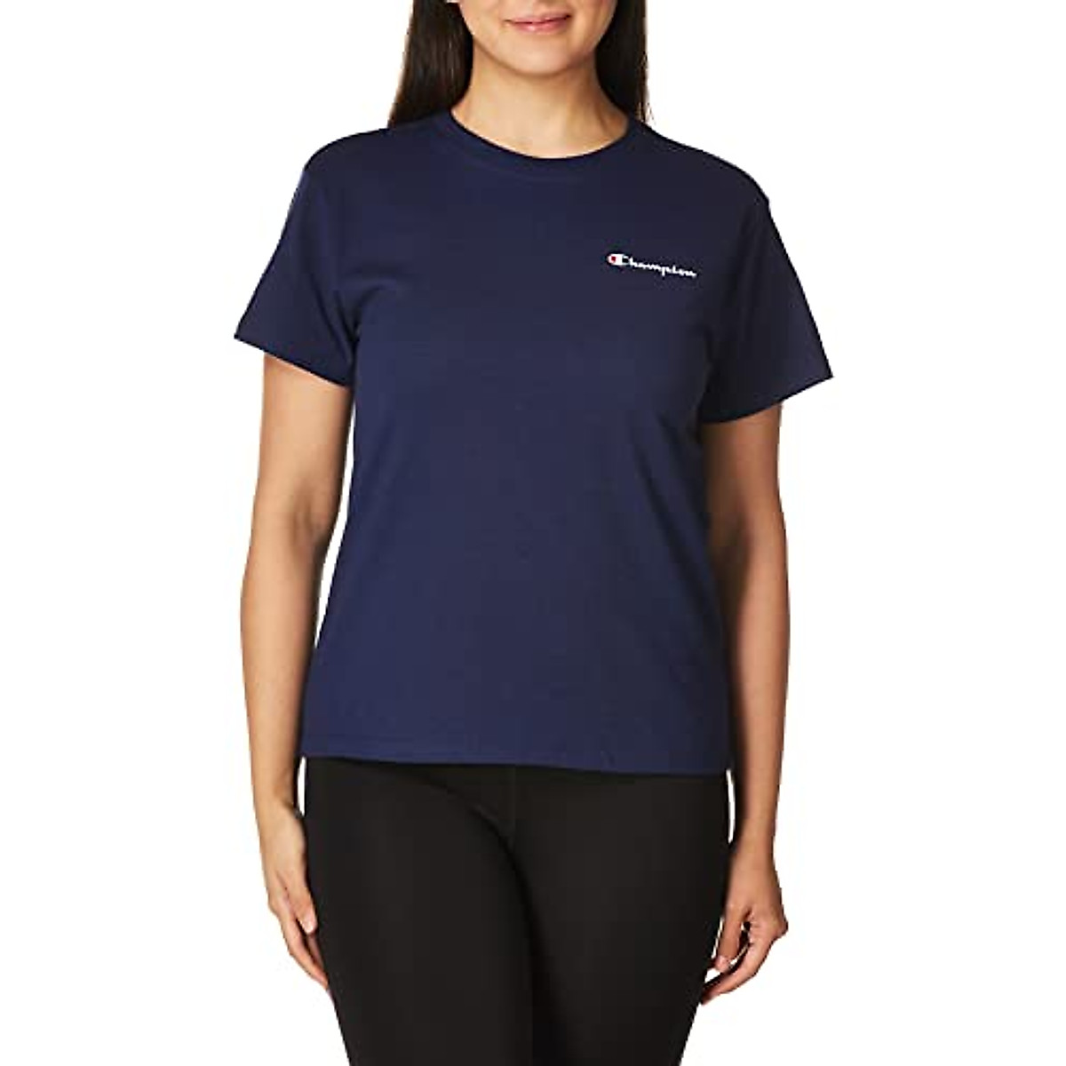 Champion, Classic Short Sleeve T-Shirt, Lightweight Tee for Women, Logo (Plus Size Available), Athletic Navy Script, 4X