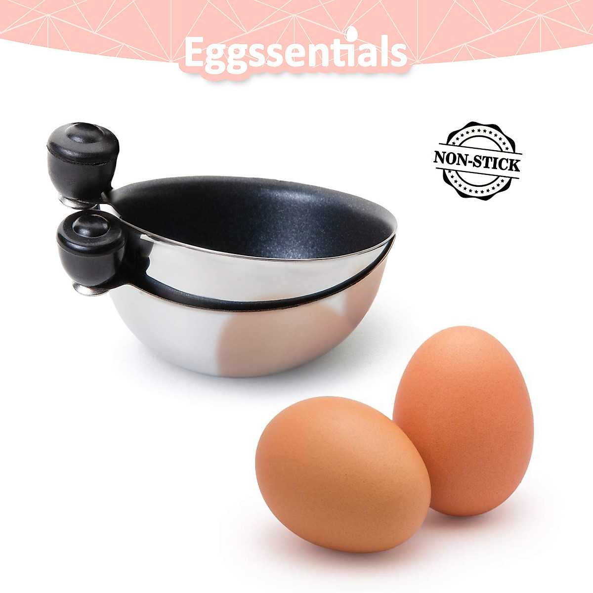 Eggssentials Egg Poacher Replacement Spare Stainless Steel Anti-Stick PFOA Free Individual Removable Poaching Cups (4)