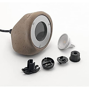 Kichler Showscape Collection #28318; 5-Watt Low Voltage 12Volts, 200-Lumen MR16 Bulb Faux Rock Low Voltage Hardwired LED Spot Light for Walkway, Garden, Patio, Hotel, Residencial, Commercial (4 Pack)