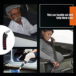 KOUNATSURI Car Handle Assist for Elderly Car Door Handle Multifunction Handle Car Door Latch Handle for Seniors and Handicapped(Red)