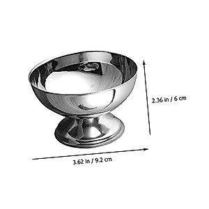 KJHBV 1pc Stainless Steel Dessert Cup Fruit Containers Refrigerator Containers Small Glass Containers Wedding Tumbler Metal Sauce Cup Footed Trifle Bowl Salad Cup Household Tableware Mug