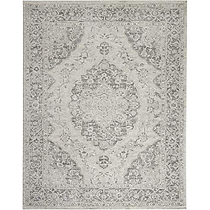Nourison Tranquil Persian Ivory/Grey 8' x 10' Area -Rug, Easy -Cleaning, Non Shedding, Bed Room, Living Room, Dining Room, Kitchen (8x10)