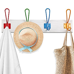 KYSMOTIC Kids Wall Hooks for Boys and Girls for Jackets Coats Backpacks Robes and Towels - Perfect Children Coat Rack Wall Mounted for Classroom Bedroom and Bathroom - Set of 8