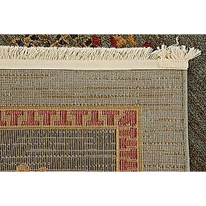 Unique Loom Fars Collection Modern Medallion Tribal Design with Natural Hues Area Rug, 9 ft x 12 ft, Light Blue/Navy Blue