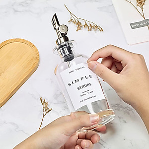 Olive Oil Dispenser Bottle for Kitchen, Coffee Syrup Dispenser w. Weighted Pourer, Glass Bottle Dispenser for Kitchen, Olive Oil Cruet, Glass Olive Olive Bottle | Set of 2 (Gold)