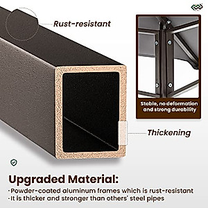 MEWAY 8x5 Grill Gazebo 2-Tiered Outdoor BBQ Canopy Tent, Beige